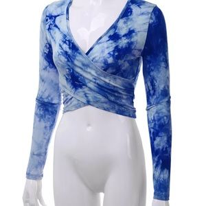 Tops | V Neck Crisscross Long Sleeve Crop Top | Poshmark